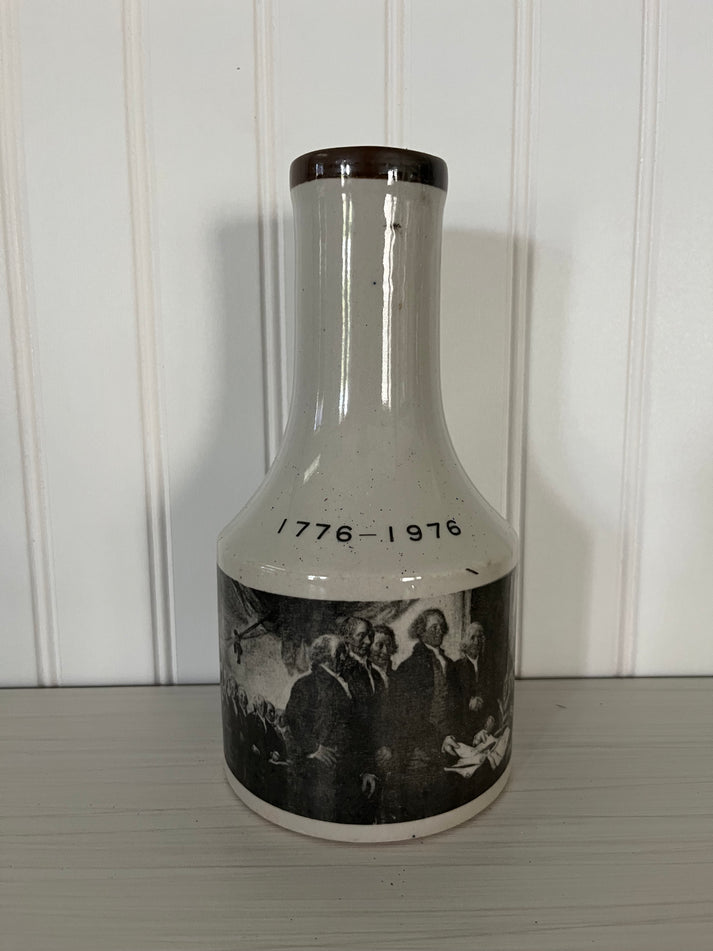 Vintage Ceramic Bicentennial Liquor Jug Bottle With Print of John Trum ...